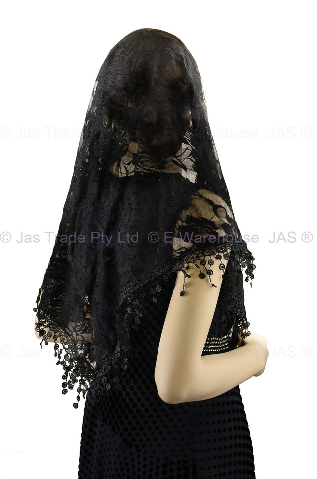 Triangle Lace Scarf Catholic Latin Mass Shawl Chapel Veil Mantilla ...