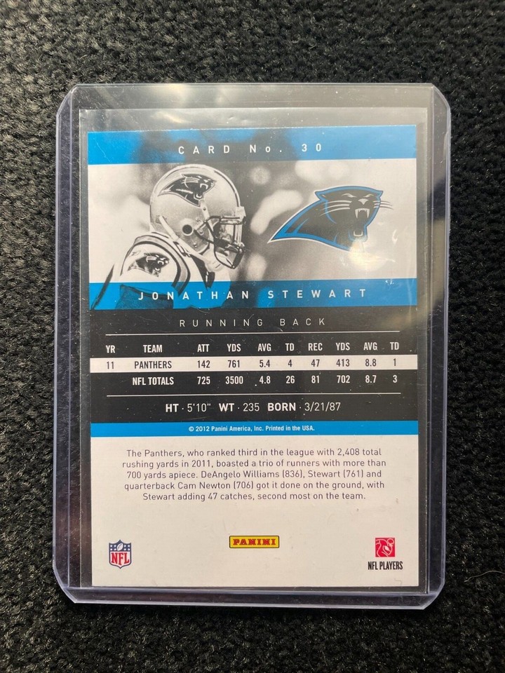 2012 Prestige #30 Jonathan Stewart Running Back Carolina Panthers | eBay