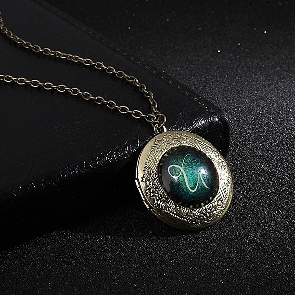 ZODIAC CONSTELLATION 1-1/4" Locket 24" Pendant Necklace Horoscope | eBay