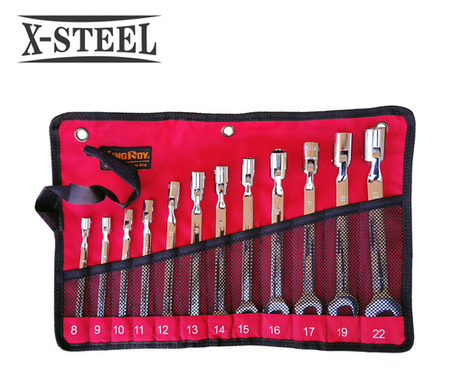 Swivel Flex-Head Socket Saltus Open End Scaffolder Wrench 8-17 6pc/8-22 ...