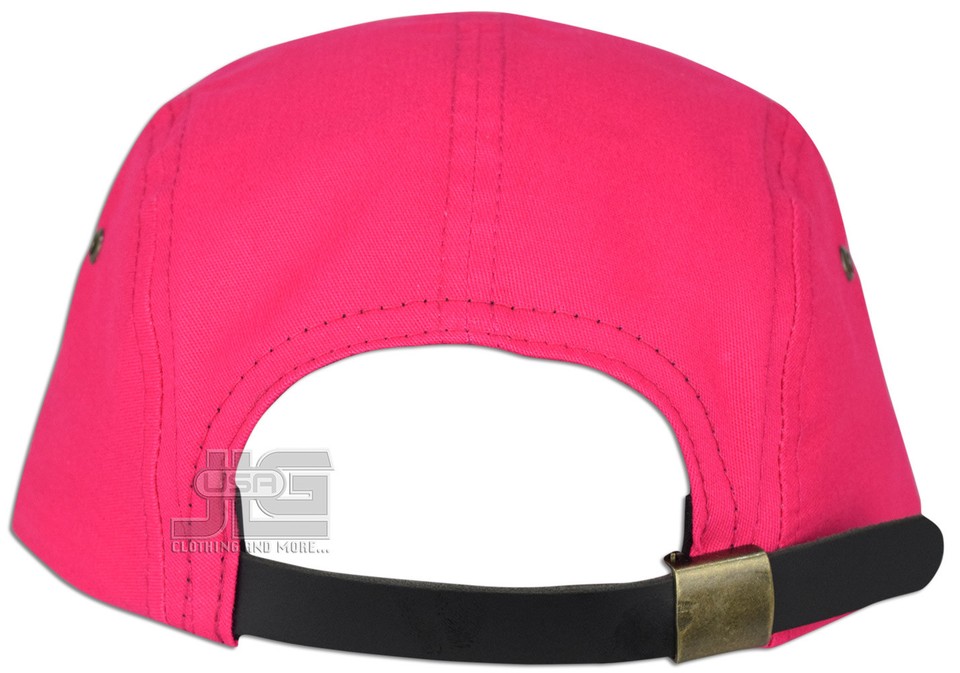 5 Panel Solid Camo Strap-back Adjustable Leather Strap Cap Hat JLGUSA ...