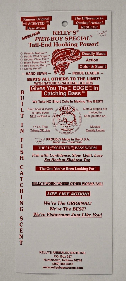 Kelly's® Bass Worms Pier Boy Special® Black Berry Black 12PK Bass ...