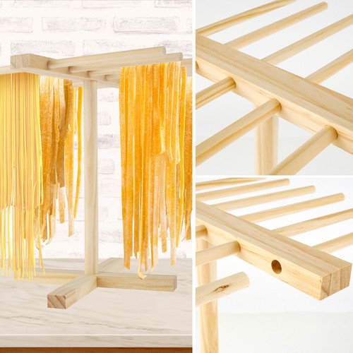 Detachable Pasta Drying Rack Wooden Spaghetti Stand Dryer with 16 | eBay