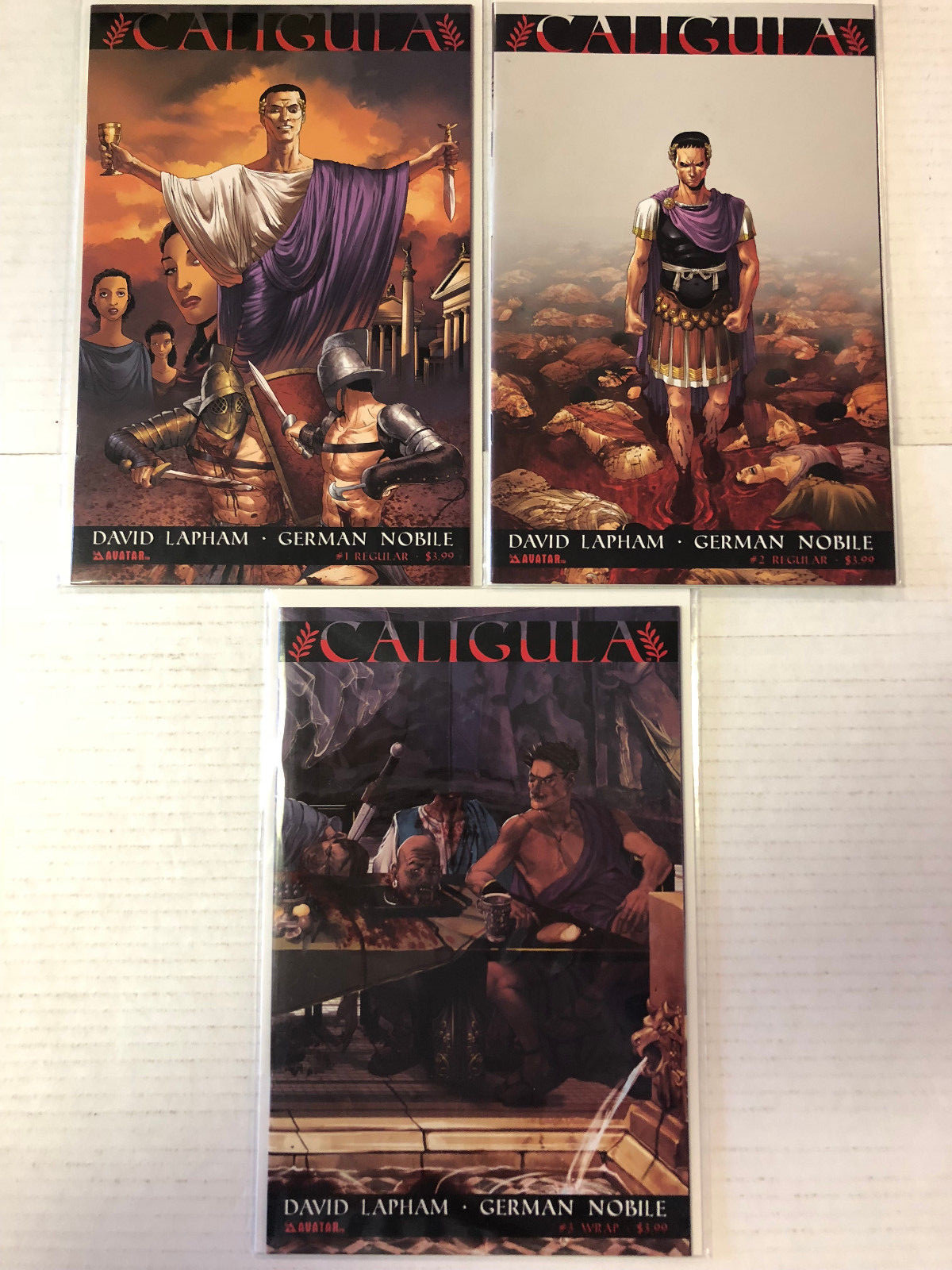 Caligula #1 2 3 Comic Book Set #1-3 Avatar 2011 | eBay