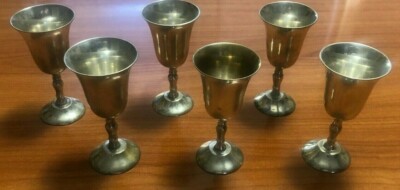 Leonard EPNS Set of six Goblets Shot Glasses Nickel Silver | eBay