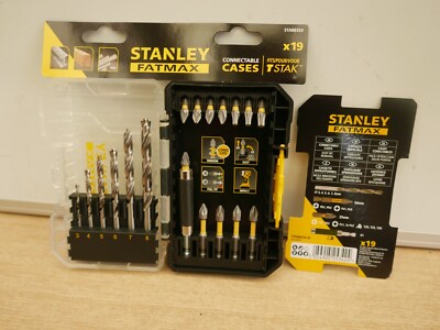 STANLEY STA88554 19PCE HSS DRILL & SCREWDRIVER BIT SET + DEWALT TSTAK ...