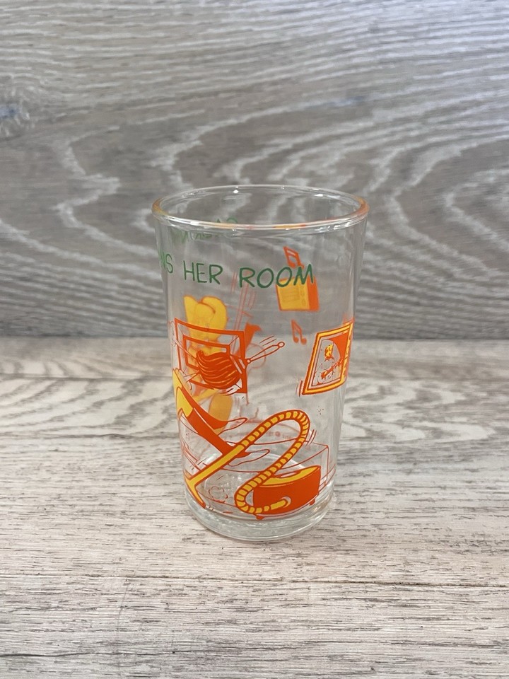 1971 Welch's Betty Sabrina Cleans Her Room Clear Juice Glass Vintage ...