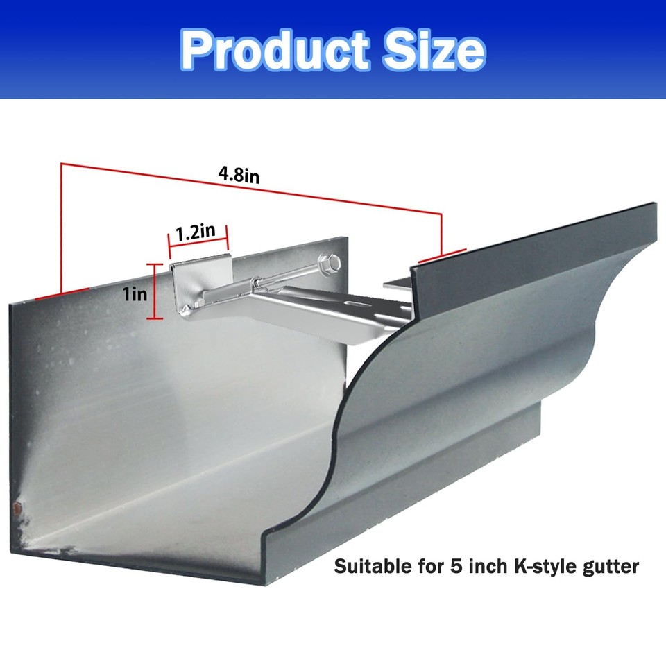 Quick Screw Gutter Hangers 5 Inch- 50 Pack Gutter Support Bracket Hidden Gutt... | eBay