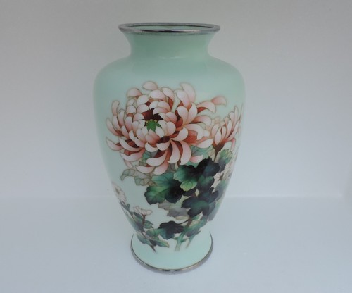Vintage Japanese Chrysanthemum Ando Cloisonné Enamel Vase w Cross Mark ...