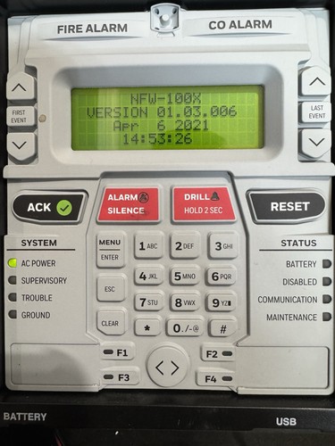 NOTIFIER NFW-100X Fire Alarm Control Panel. USED. TESTED. Works. See ...