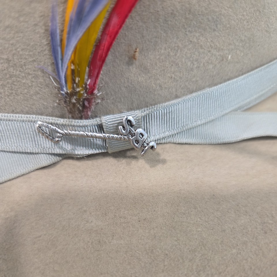 Vintage 1940's Royal Stetson Brown Felt with Grain Ribbon JBS Pin Men 7 ...