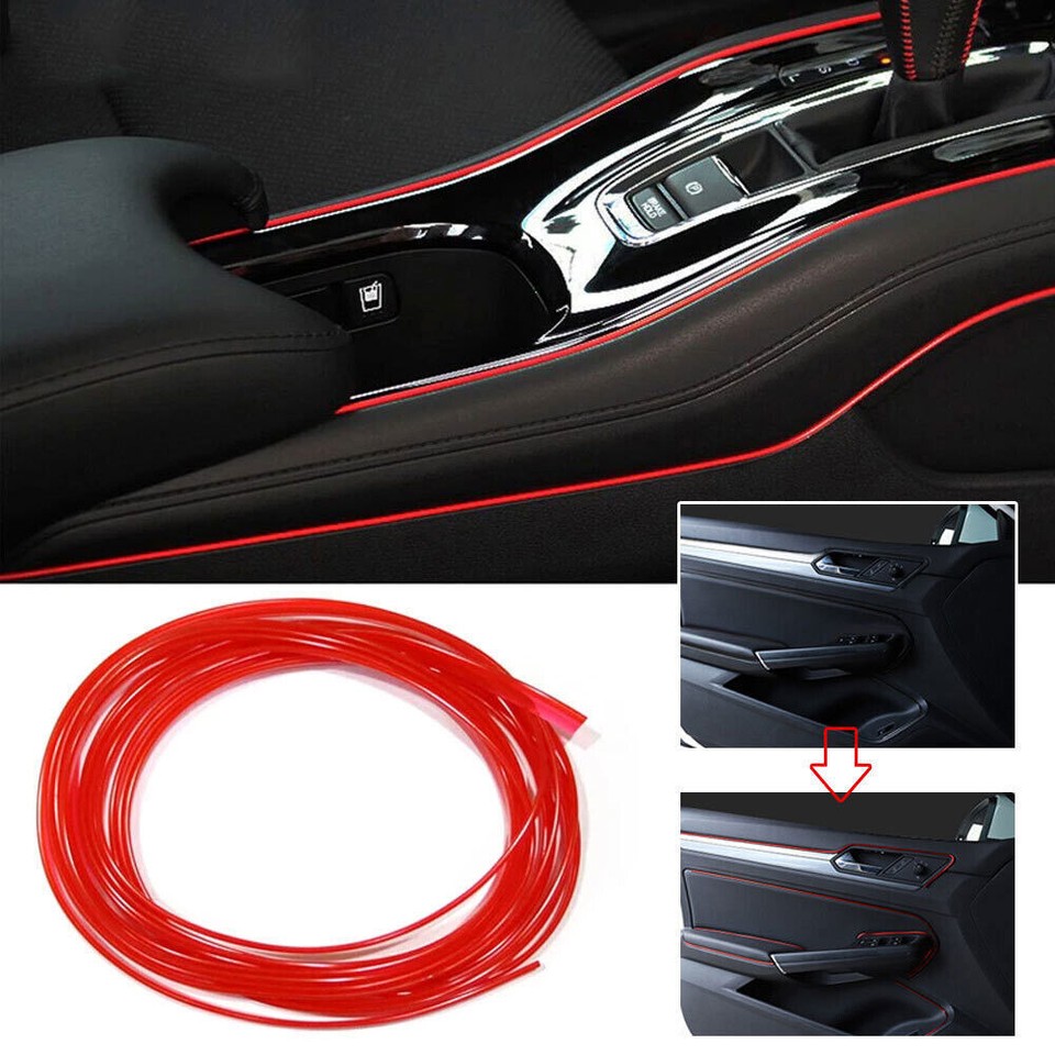 5M Red Car Door Panel Edge Gap Line Insert Molding Trim Strip Car ...