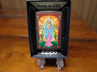 MARY MADONNA WITH BABY JESUS BROWN MATTE ZIPPO LIGHTER MINT IN BOX | eBay