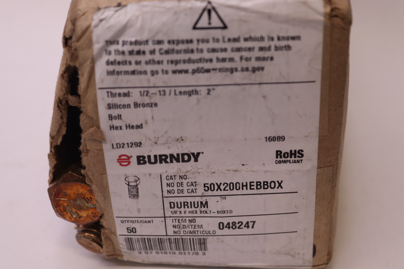 Burndy 50X200HEBBOX Durium Bolt for sale online | eBay