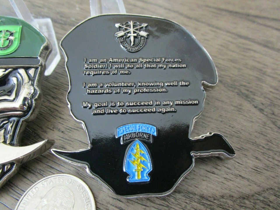 US Army Special Forces Group Creed Green Berets 10th SFG Skull ...