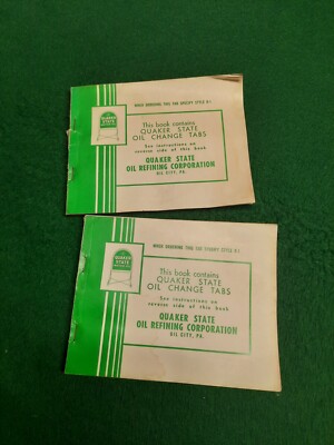 Vtg Quaker State Oil Change Quaker State Oil Refining Corp Oil City, Pa ...