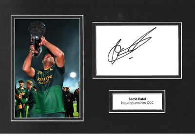 Samit Patel Hand Signed 12x8 Photo Display Nottinghamshire Cricket ...