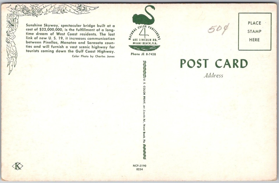 POSTCARD Sunshine Skyway Bridge St. Petersburg Florida | eBay