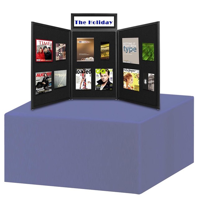 Folding Portable Display Board Exhibition Trade Show Presentation Black ...