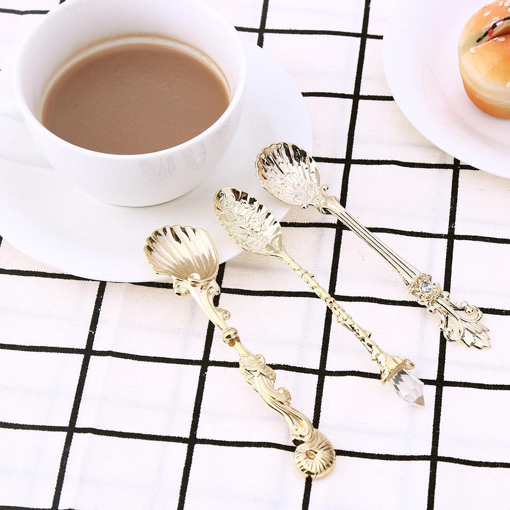 3pcs Coffee Ice Cream Spoon Metal Alloy Teaspoon Kitchen Tableware | eBay