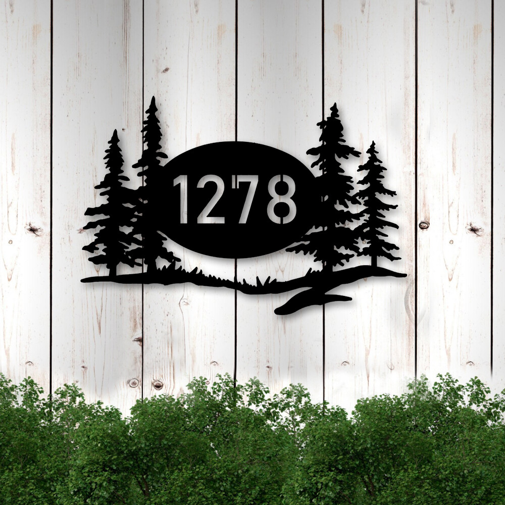 Personalized House Number Metal Signs, Custom Address Plaque Wall Art ...