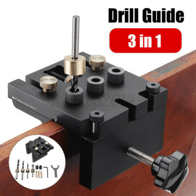 Wood Dowel Hole Positioner Kit Jig Drill Guide Woodworking Locator 6/8 ...