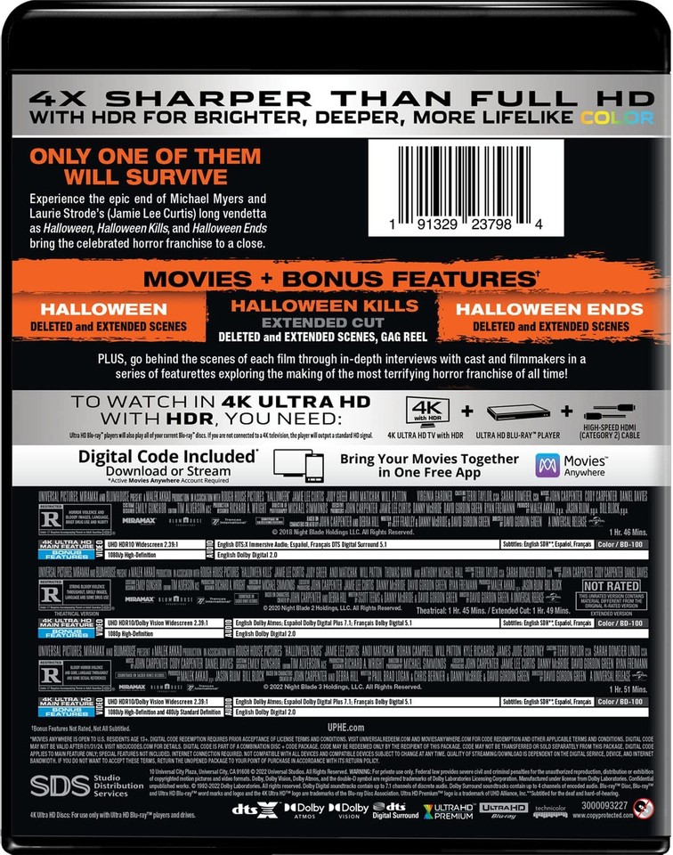 Halloween 3-Movie Collection (4K UHD Blu-ray) Jamie Lee Curtis Andi ...