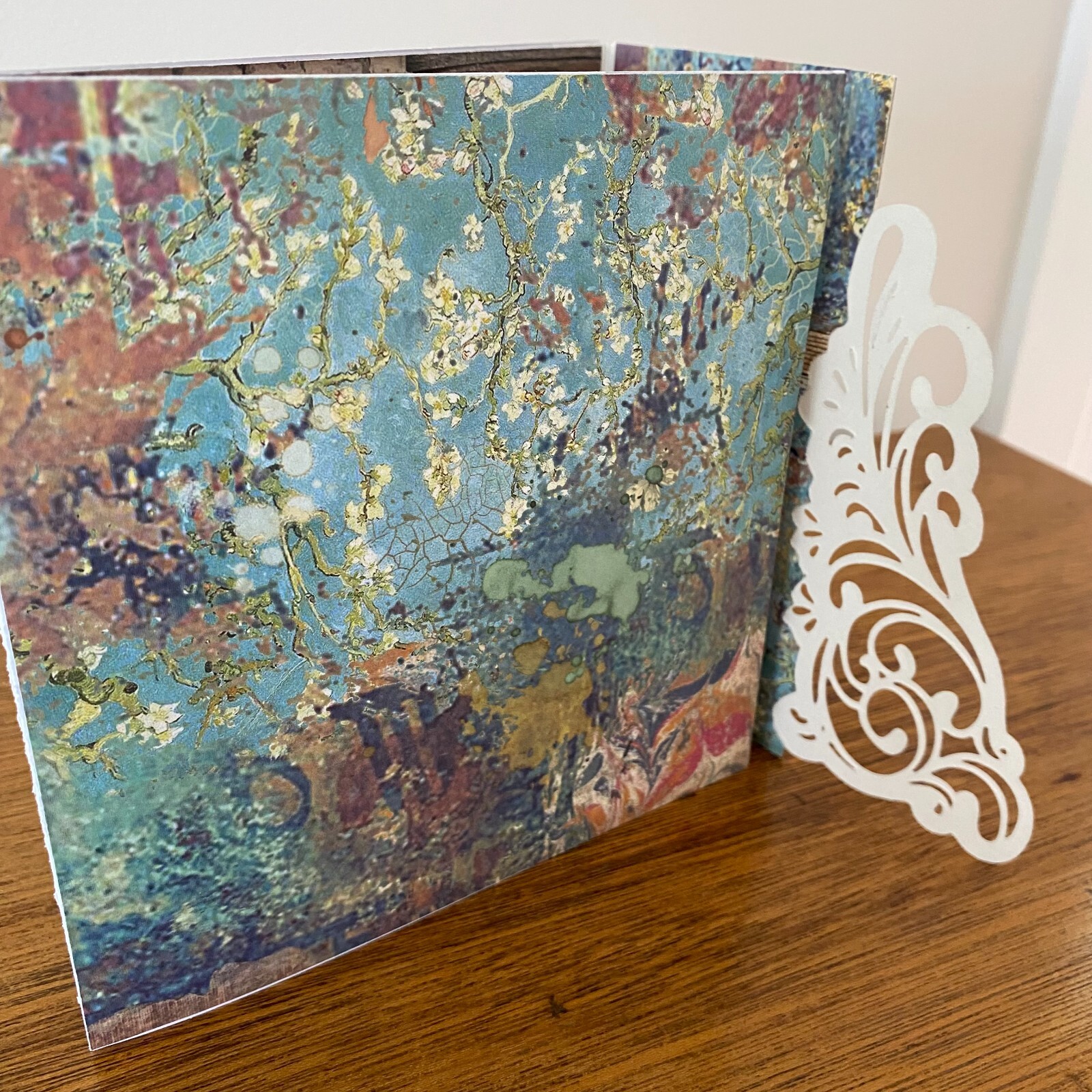 Lovely tri fold card - rustic doors & potted flowers & twine - for any ...