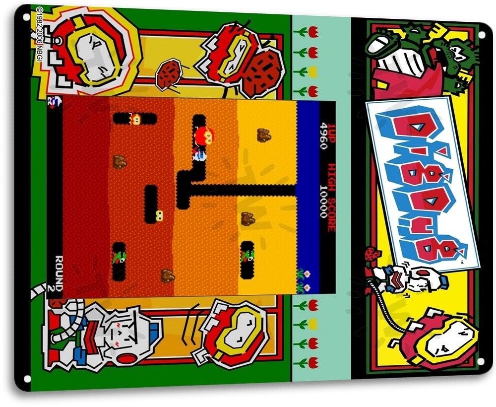 Dig-Dug Classic Arcade Marquee Game Room Man Cave Wall Art Decor Metal ...