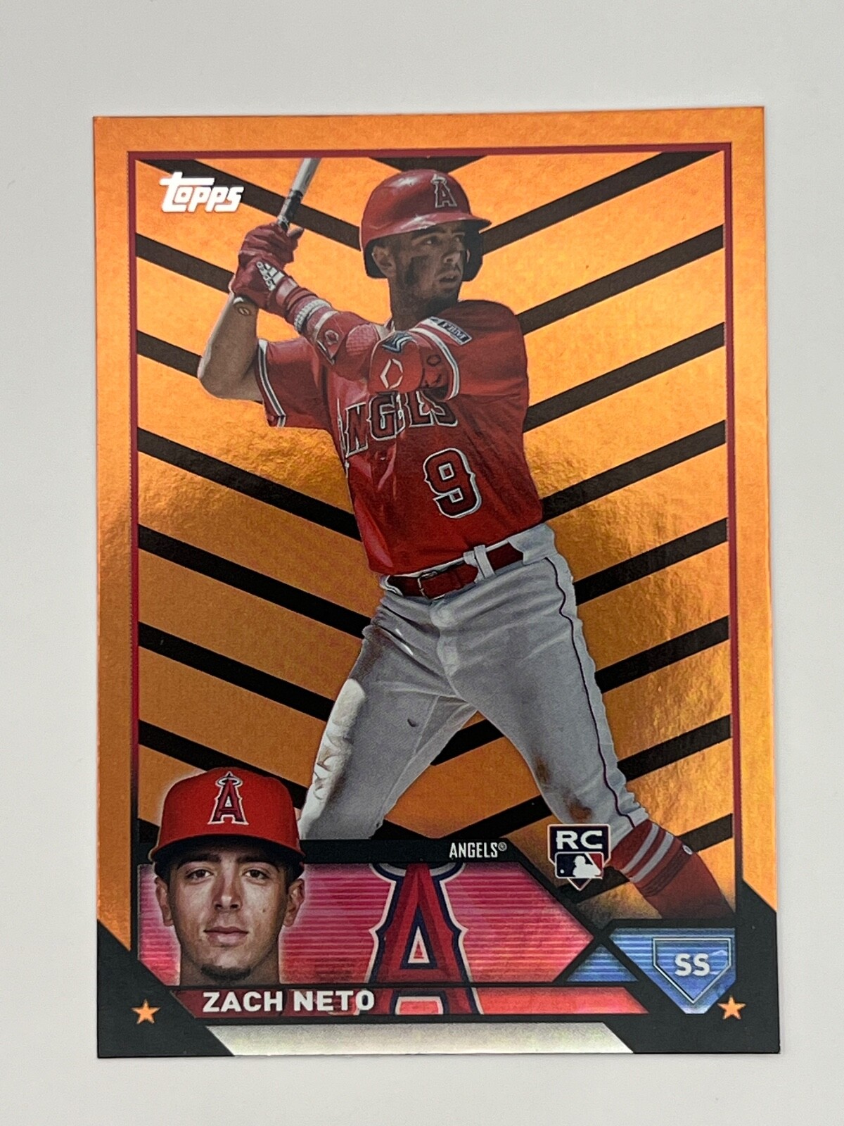 2023 Topps Update Zach Neto Black and Orange Stripe Halloween Foil ...