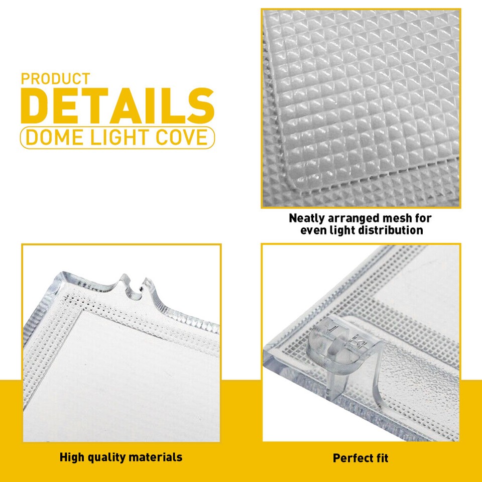 Interior L+R Clear Dome Overhead Light Cover For 05-20 Jeep Dodge Chall ...