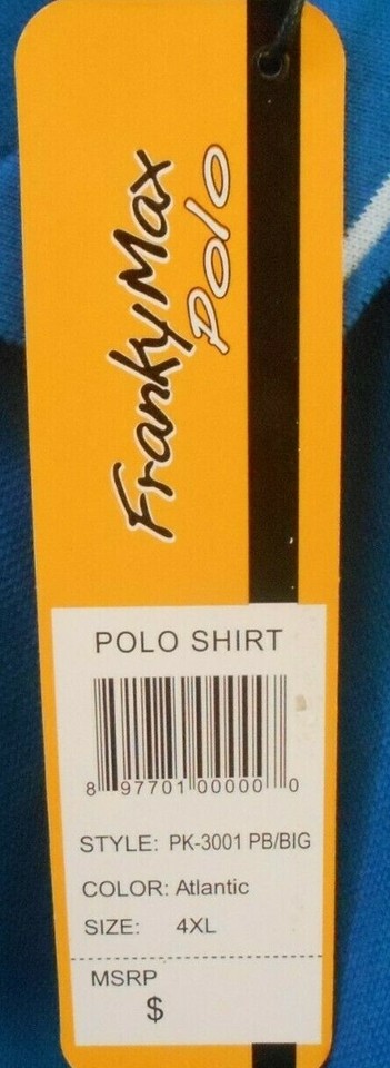 Mens Polo Shirt 2XL Atlantic Blue Short Sleeve Cotton Poly Franky Max ...