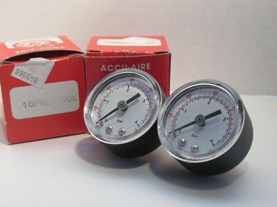 NEW (LOT OF 2) ACCU-AIRE 15PB8-P60X 1-1/2" 40mm PRESSURE GAUGE | eBay