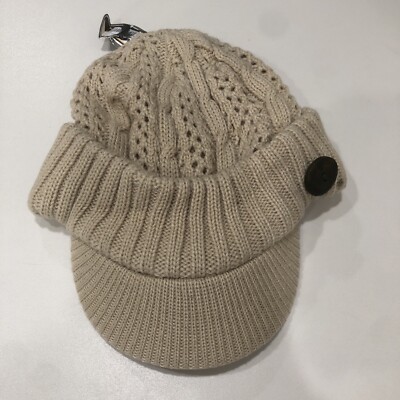 Scala Handmade Beige Knit Cap | eBay
