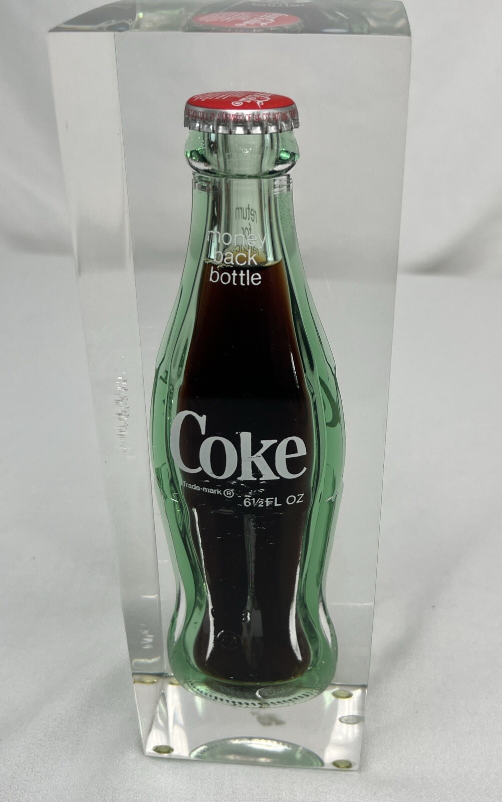 Vintage Unopened Bottle of Coca-Cola Encased in Lucite Acrylic ...