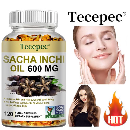 120pcs Sacha Inchi Oil 600mg - for Skin,Hair Health, Antioxidant ...