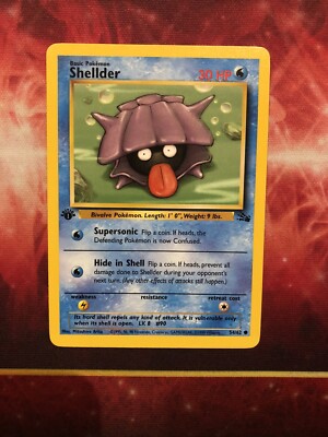 Pokemon Card Shellder 1st Edition Fossil 54/62 | eBay Australia