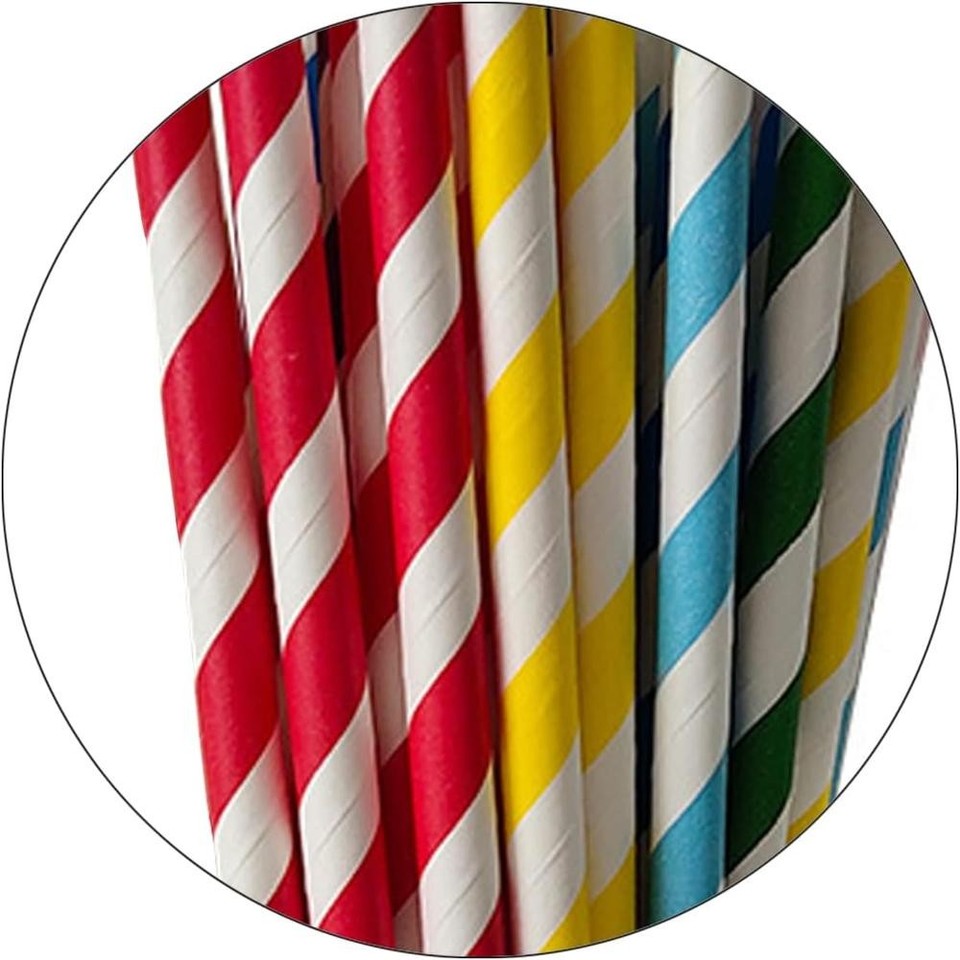100Pcs Paper Drinking Straws, Biodegradable Paper Straws for Drinking ...