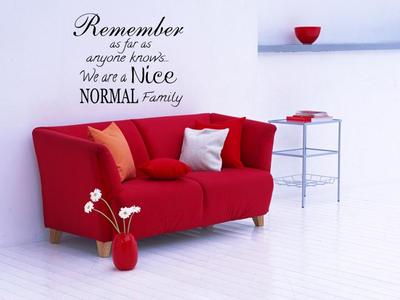 A NICE NORMAL FAMILY Wall Decal Words Lettering Quote Sticker Home ...
