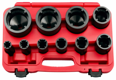 T&E TOOLS 10 SIZES 4 Pin Lock Nut Sockets Inner Teeth 20-72mm Sell ...