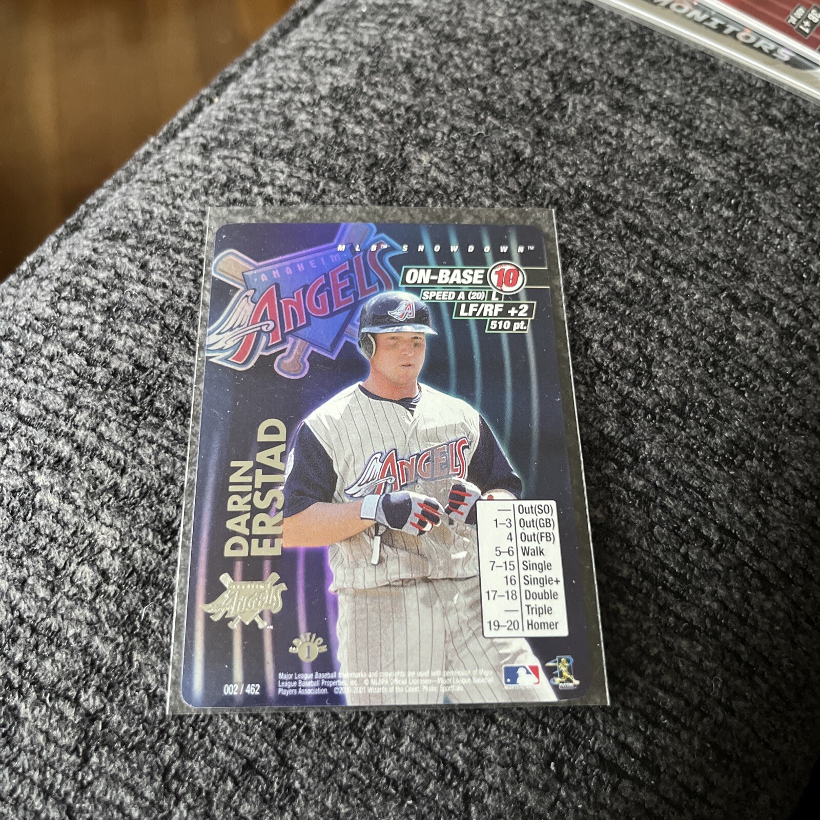 2001 MLB Showdown - 1st Edition #002 Darin Erstad HOLO Anaheim Angels ...