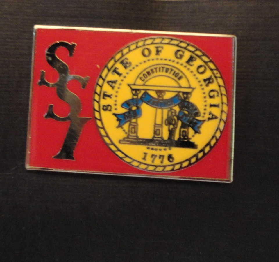 Official State of Georgia SSI - Lapel Pin Set - Red Blue White & Yellow ...