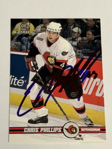 Chris Phillips 2000-01 Pacific Authentic Signed Autograph Auto Card ...