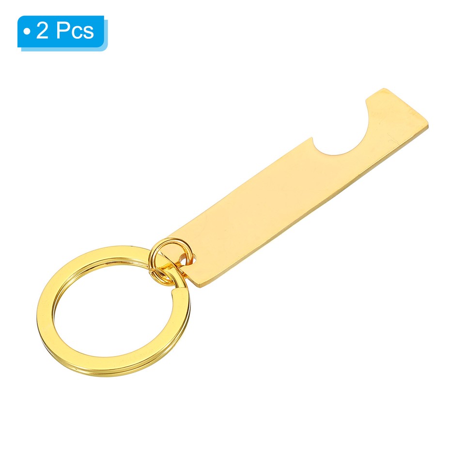 2 Pairs Metal Stamping Blanks, Metal Keychain Blanks Rectangle, Gold ...