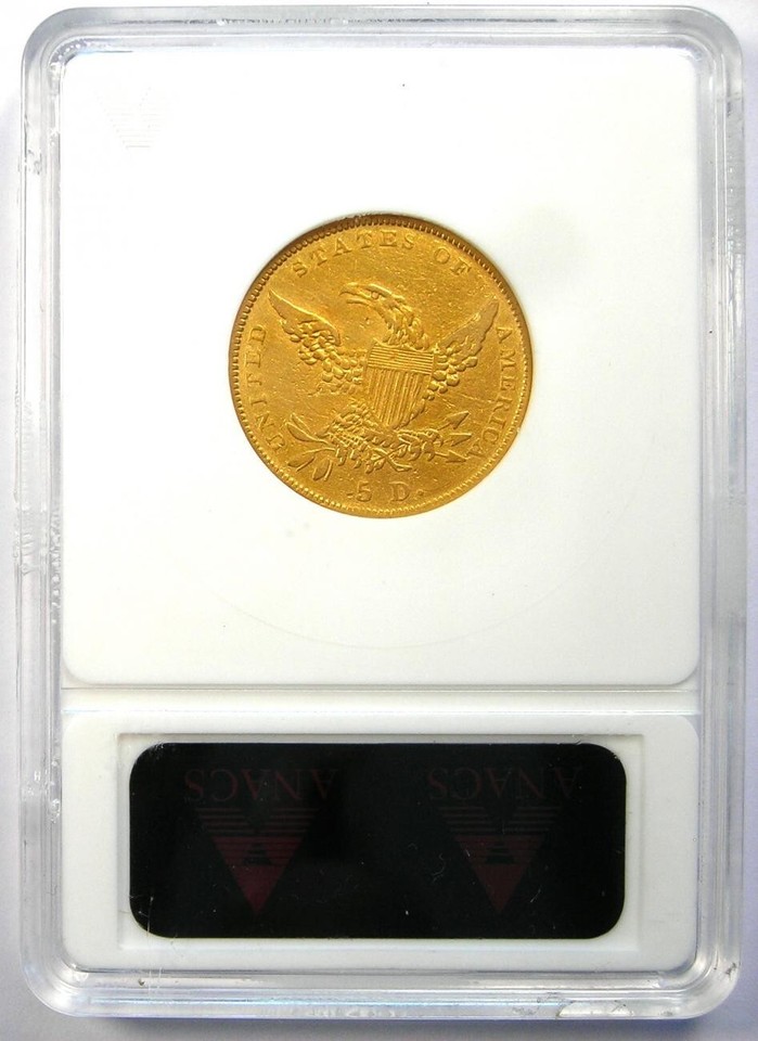 1838-C Classic Gold Half Eagle Charlotte $5 Coin - ANACS XF Details ...