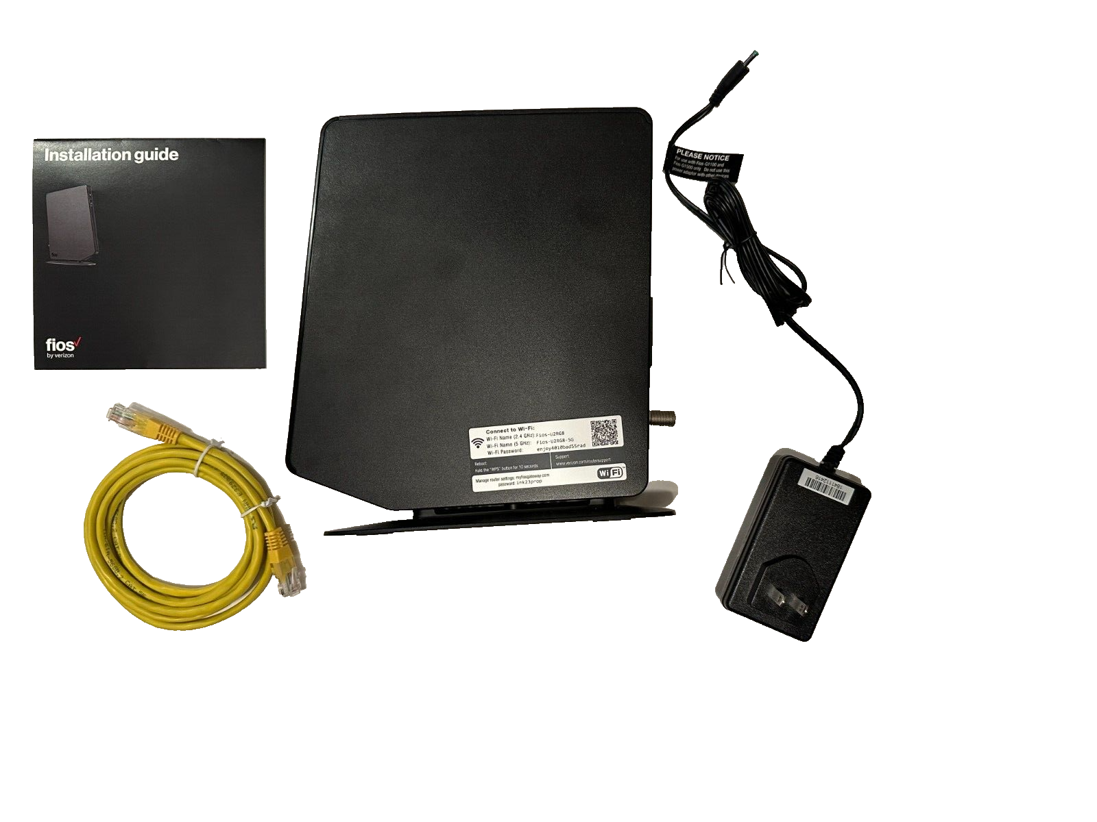 Verizon Fios-G1100 Wireless Router. Pwr Supply, Ethernet Cable, Install ...