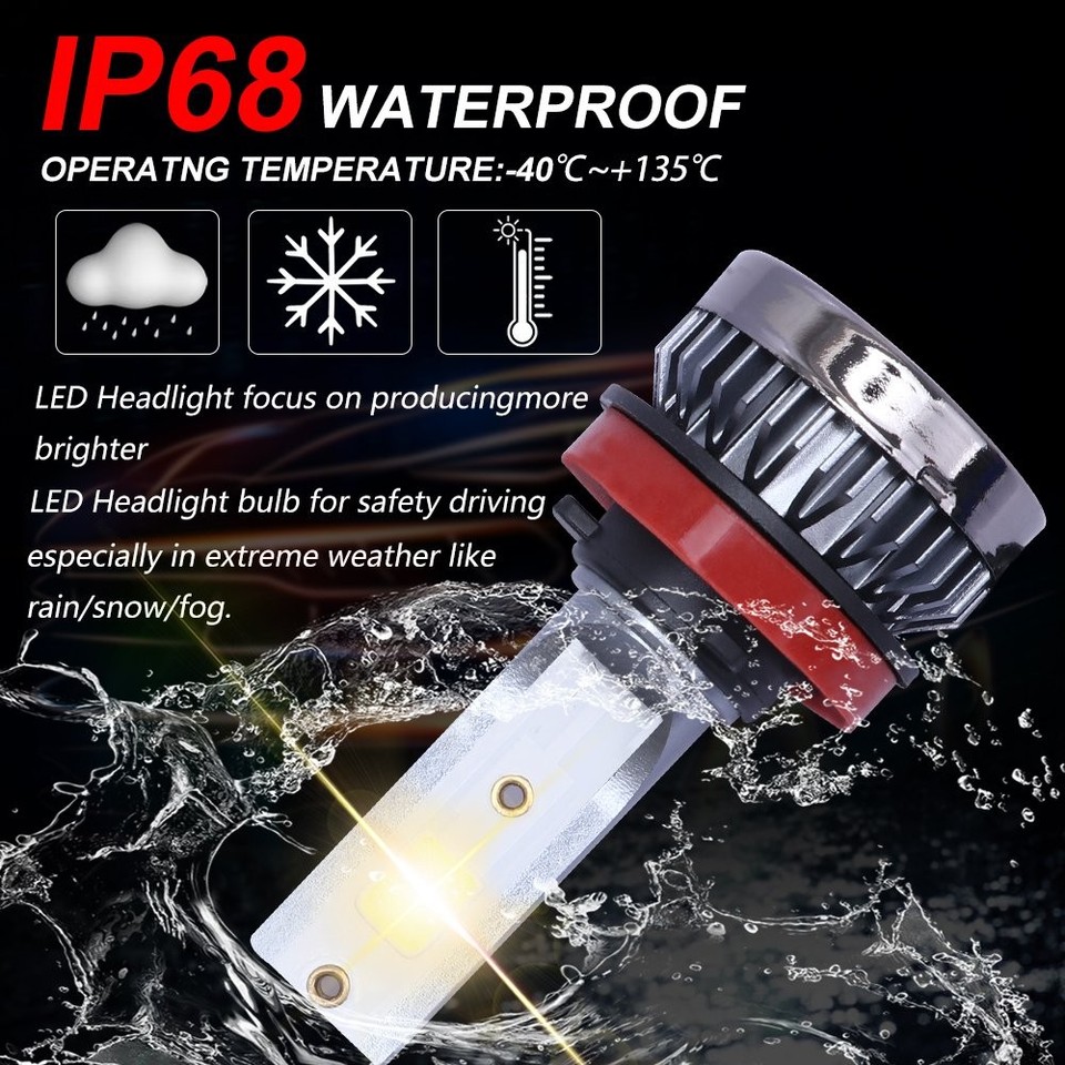 Super Bright 4x Combo H9 H11 LED Headlight High Low Beam Bulbs 8000K ...