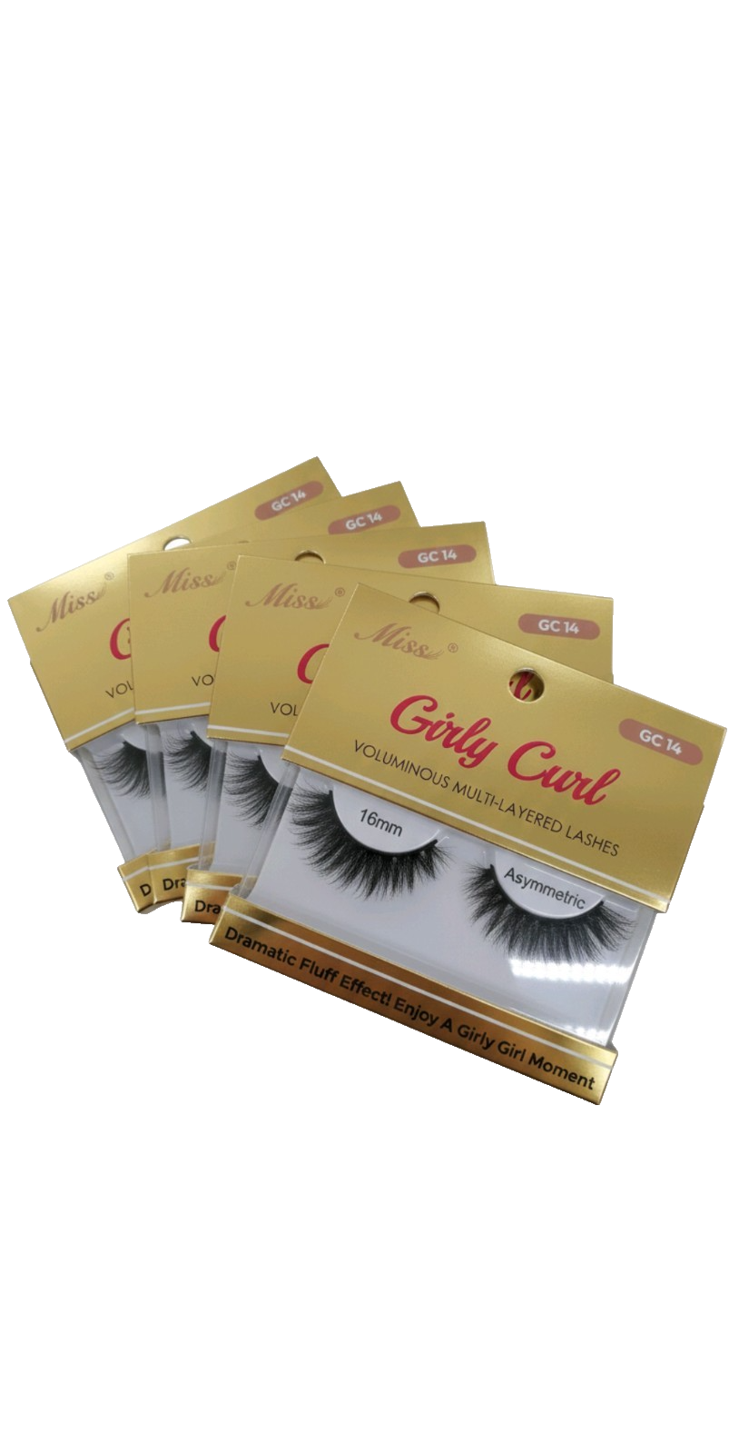 (4 Pairs) Miss Lashes Girly Curl Eyelashes Multi-Layered, 16mm Flare ...