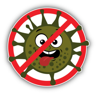 No Germ Virus Cartoon Vinyl Sticker Car Bumper Decal - ''SIZES" ID:8 | eBay