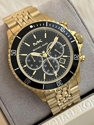 New Michael Kors MK8726 Bayville Analog Quartz Black Dial Chronograph ...